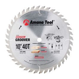 61369 Carbide Tipped Groover 10 Inch Dia x 40T FT, 18 Deg, 5/8 Bore