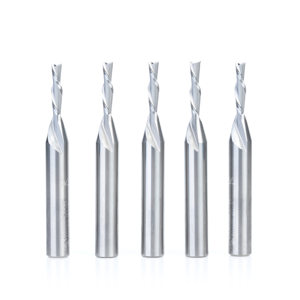 46200-5 5-Pack Solid Carbide Spiral Plunge 1/8 Dia x 1/2 x 1/4 Inch ...