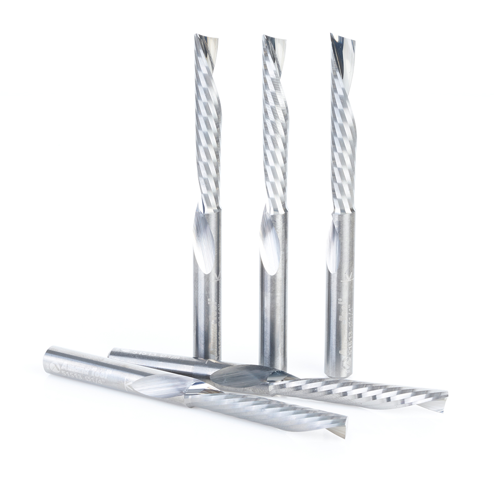 51513-5 5-Pack Solid Carbide CNC Spiral 'O' Single Flute, Plastic ...